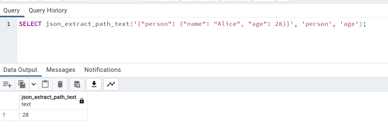 Postgresql Jsonextractpathtext Function Postgresql Tutorial